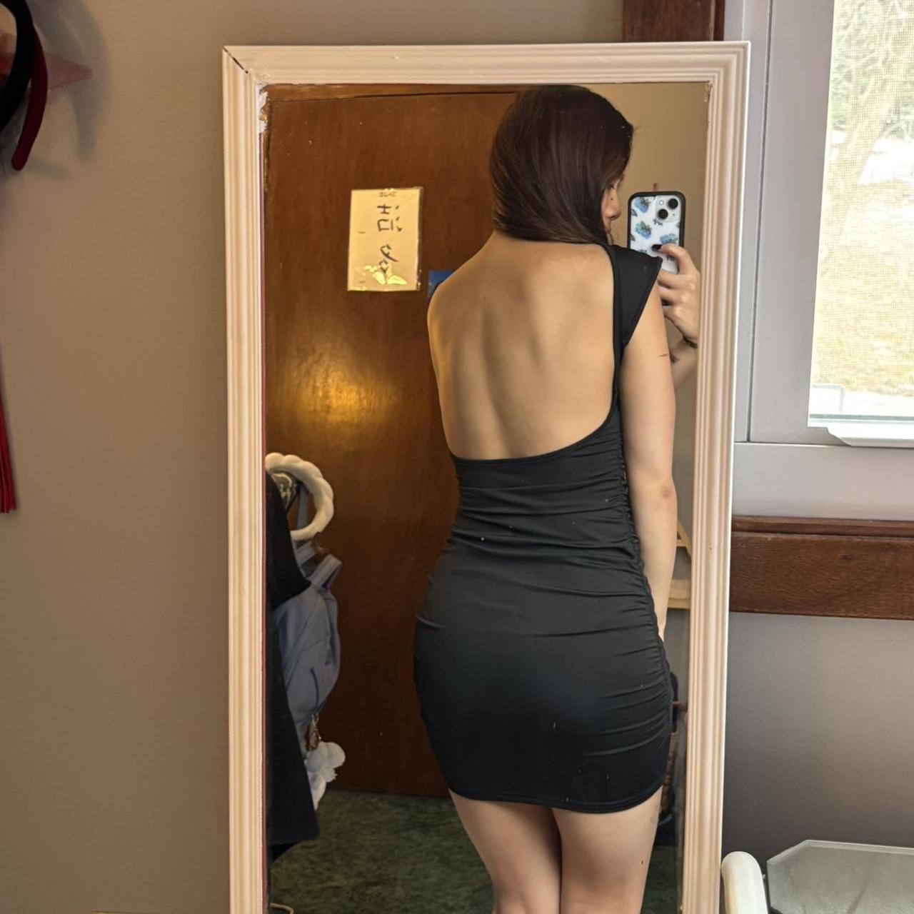 Shein open back dress (never worn) #bodycon #lbd... | Depop