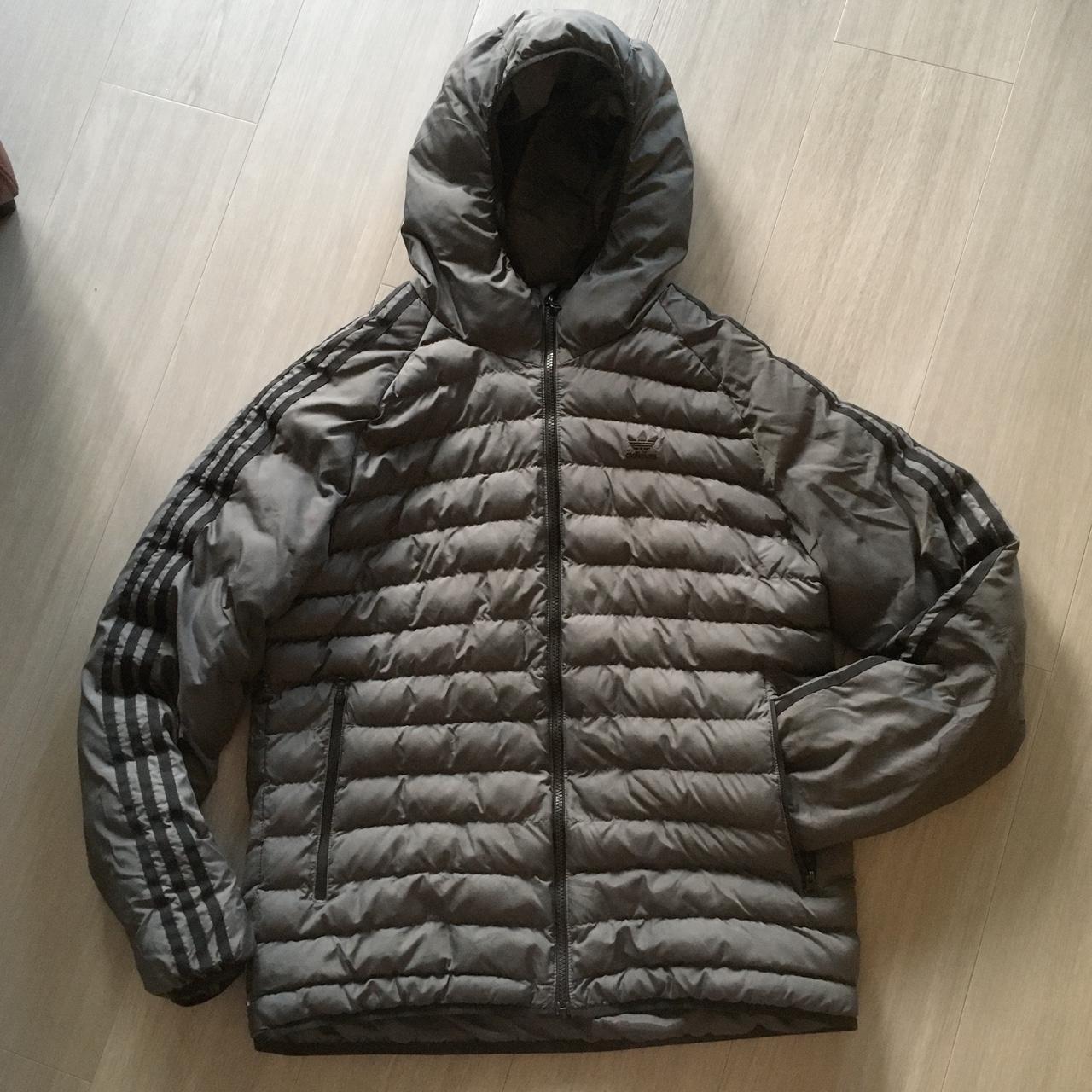 Adidas Men's Grey and Black Jacket | Depop