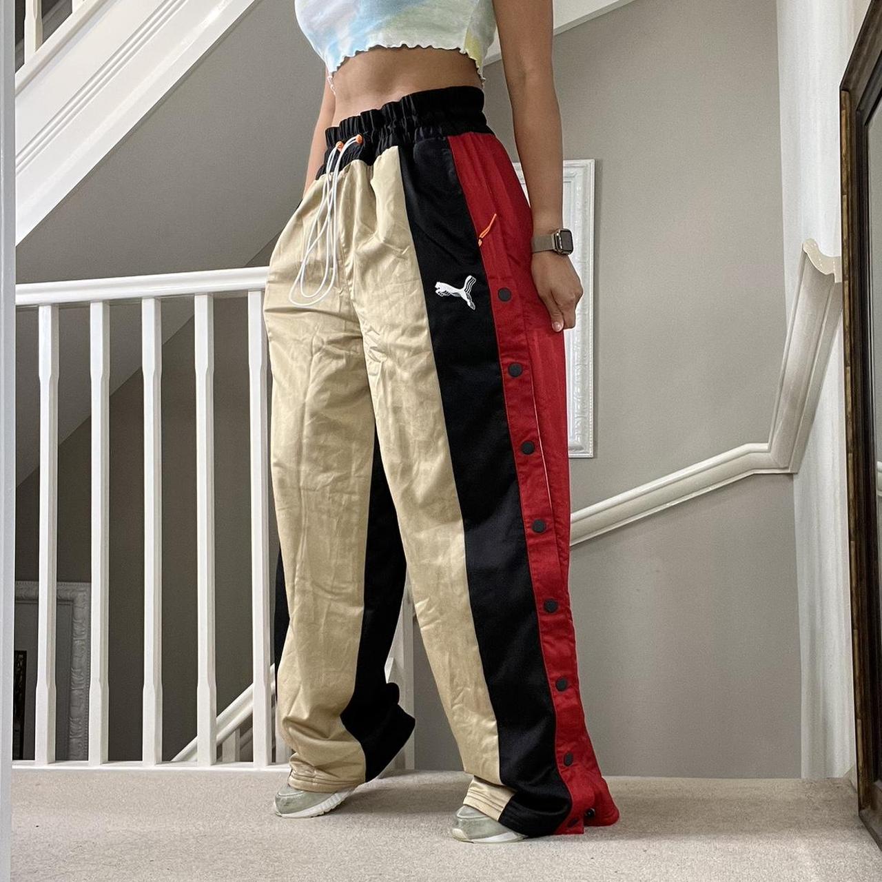 Vintage Rare Puma Side Popper Tracksuit Bottoms /... - Depop