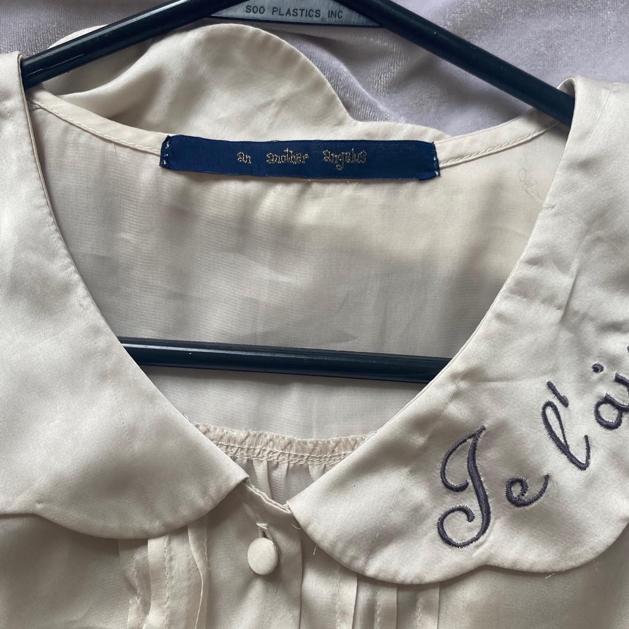 most adorable jfashion satin cream colored blouse... | Depop