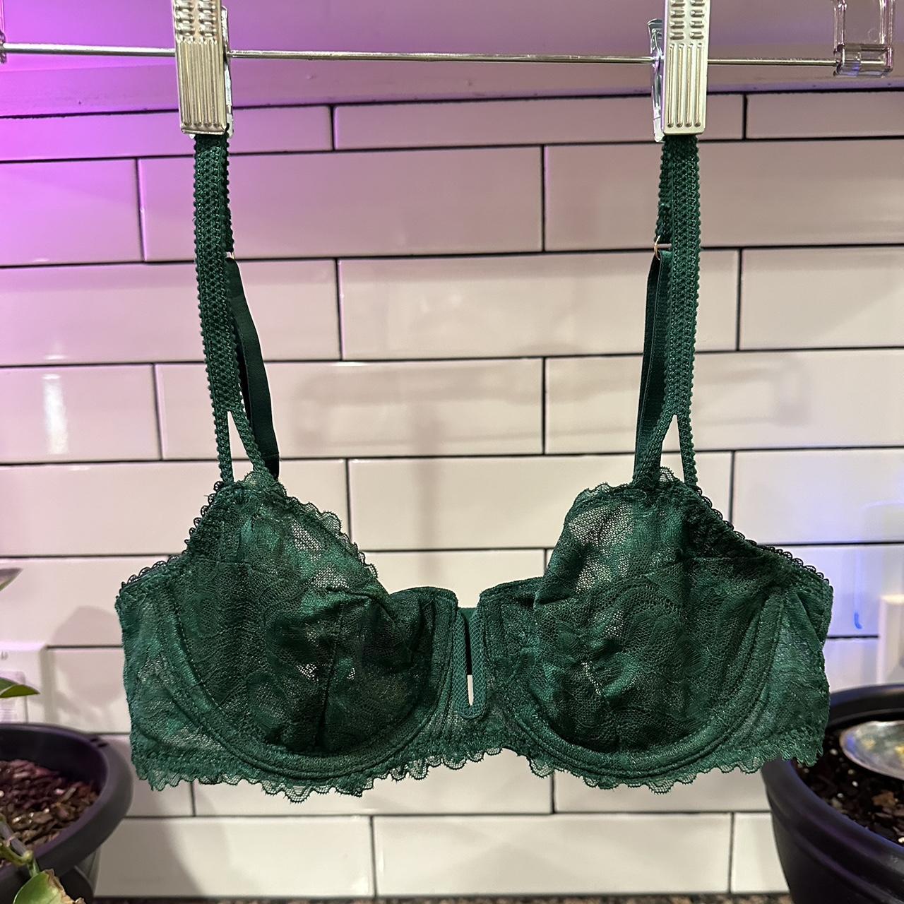 Auden - Emerald green lace bra, size 34A #Auden... - Depop