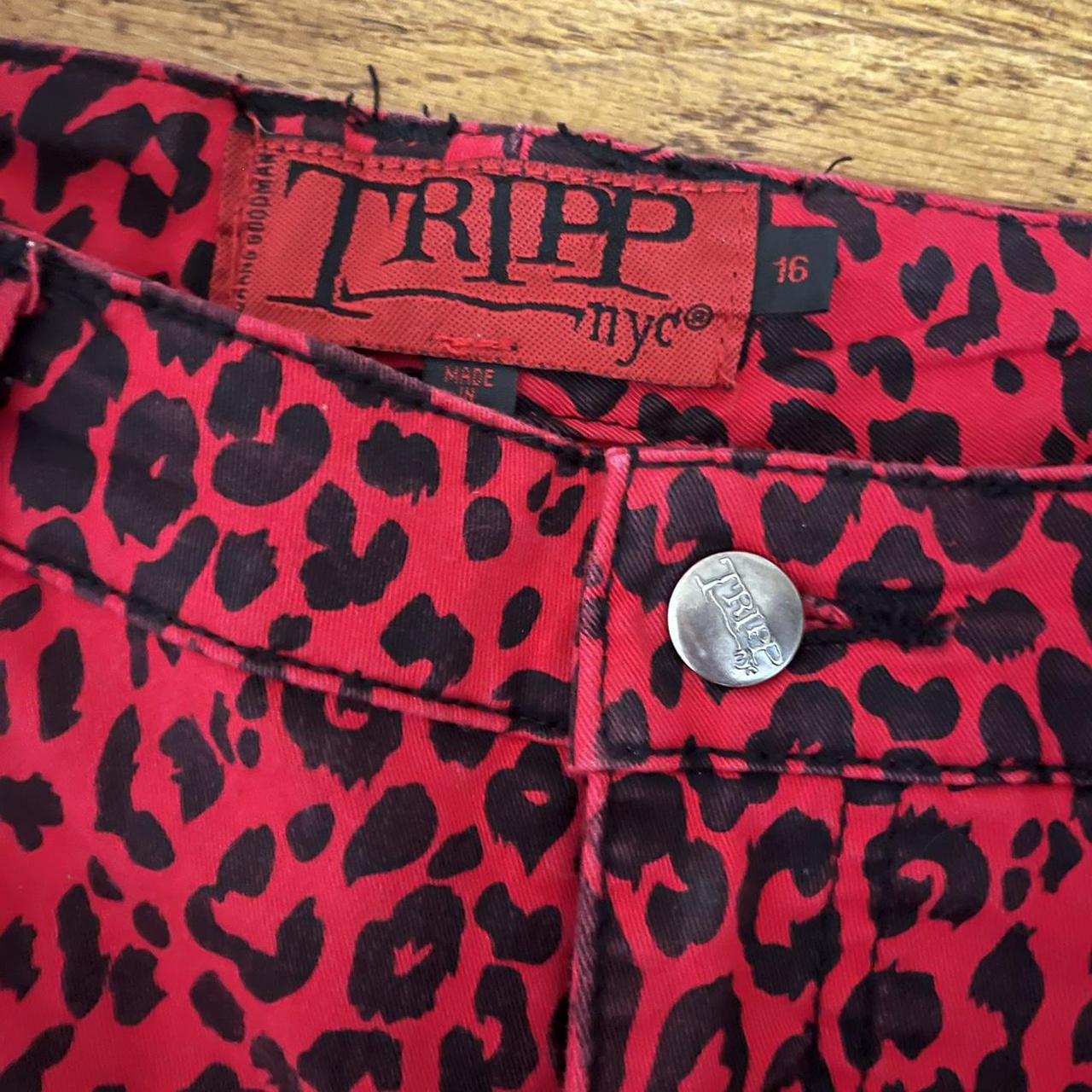 Tripp NYC Women's Red and Black Jeans | Depop