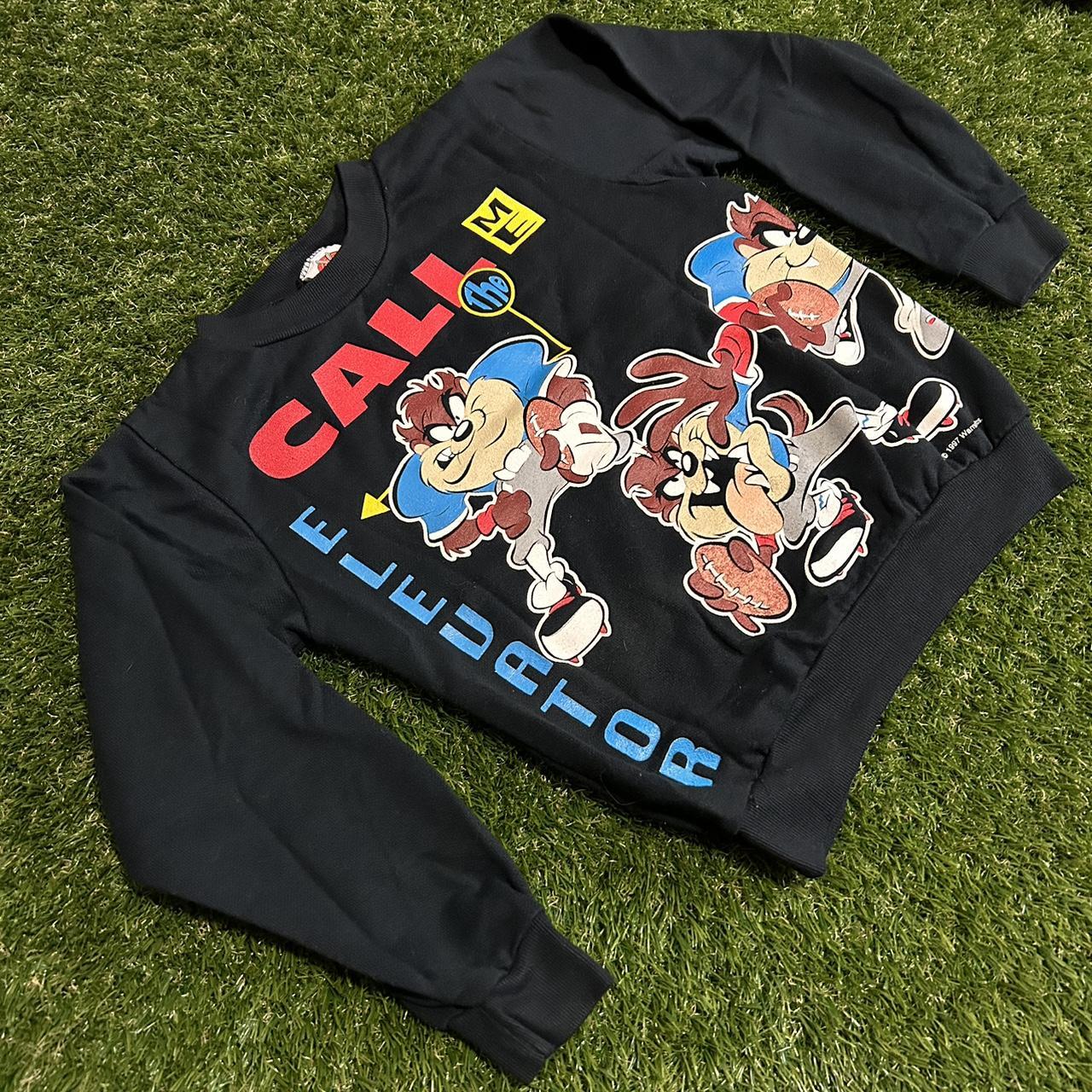 Vintage kids taz wrap around crew neck 15x15... - Depop