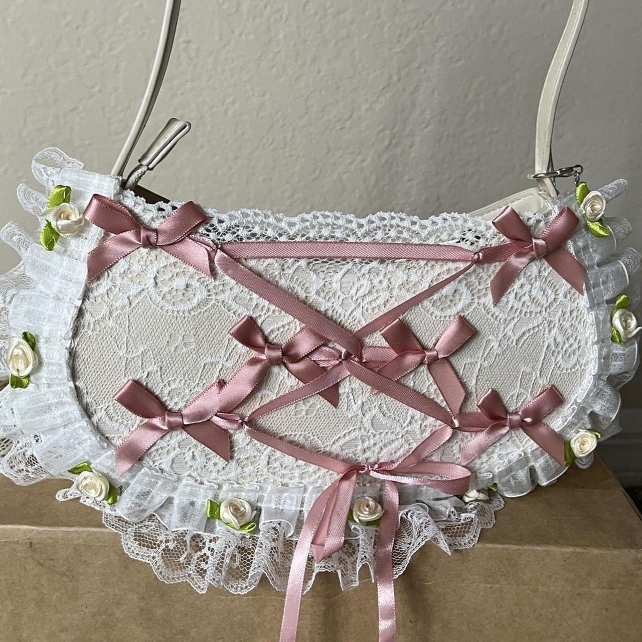 pink ribbon ballerina coquette bag. #2 Embellished.... - Depop