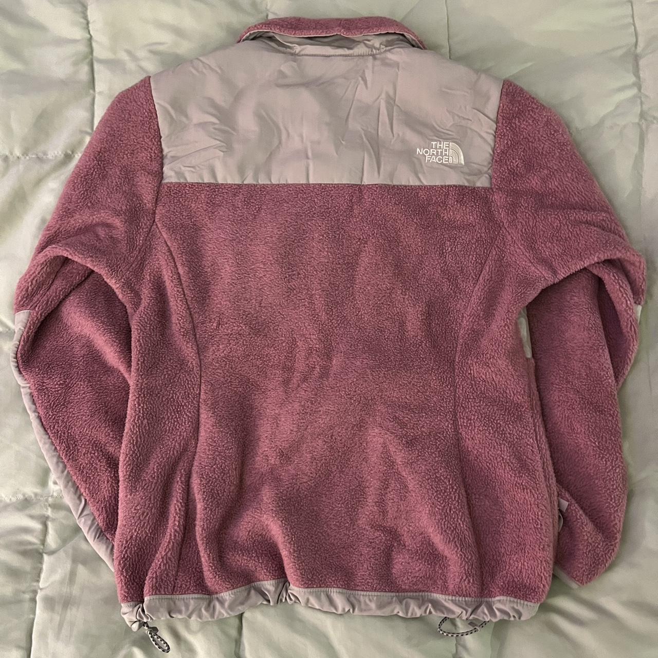 north face zip up fleece jacket pink... - Depop