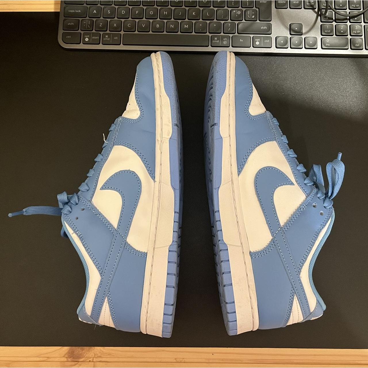 Nike Dunk Low UNC university Blue UK9 Worn... - Depop