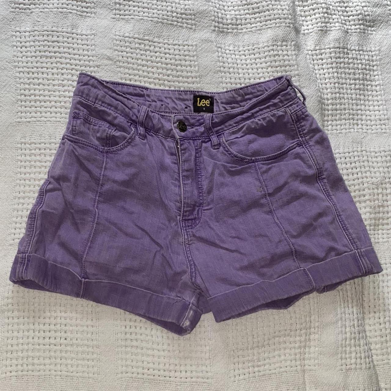 cute purple Lee denim shorts. slight sign of... - Depop