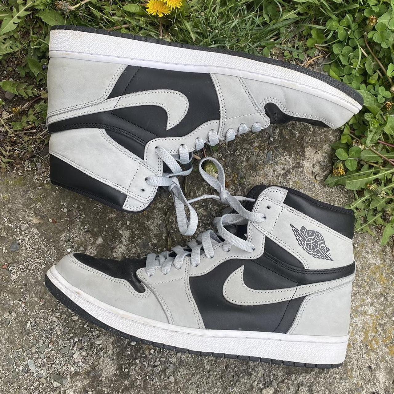 Jordan Men's Grey and Black Trainers | Depop