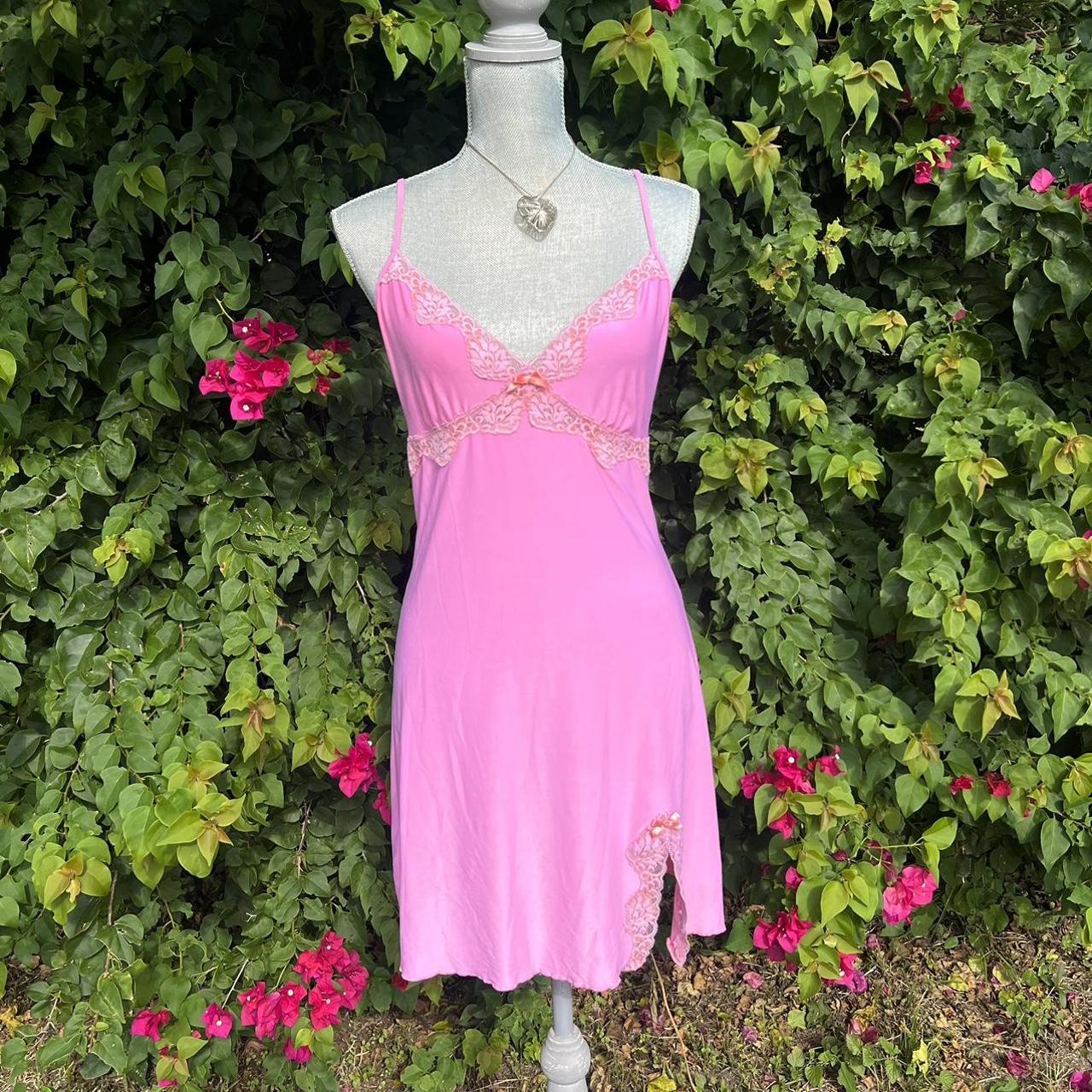 90s pink Lacey slip dress Such a cute dress it’s... - Depop