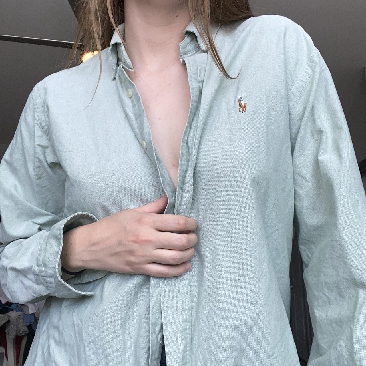 Ralph Lauren mint green button down Size... - Depop