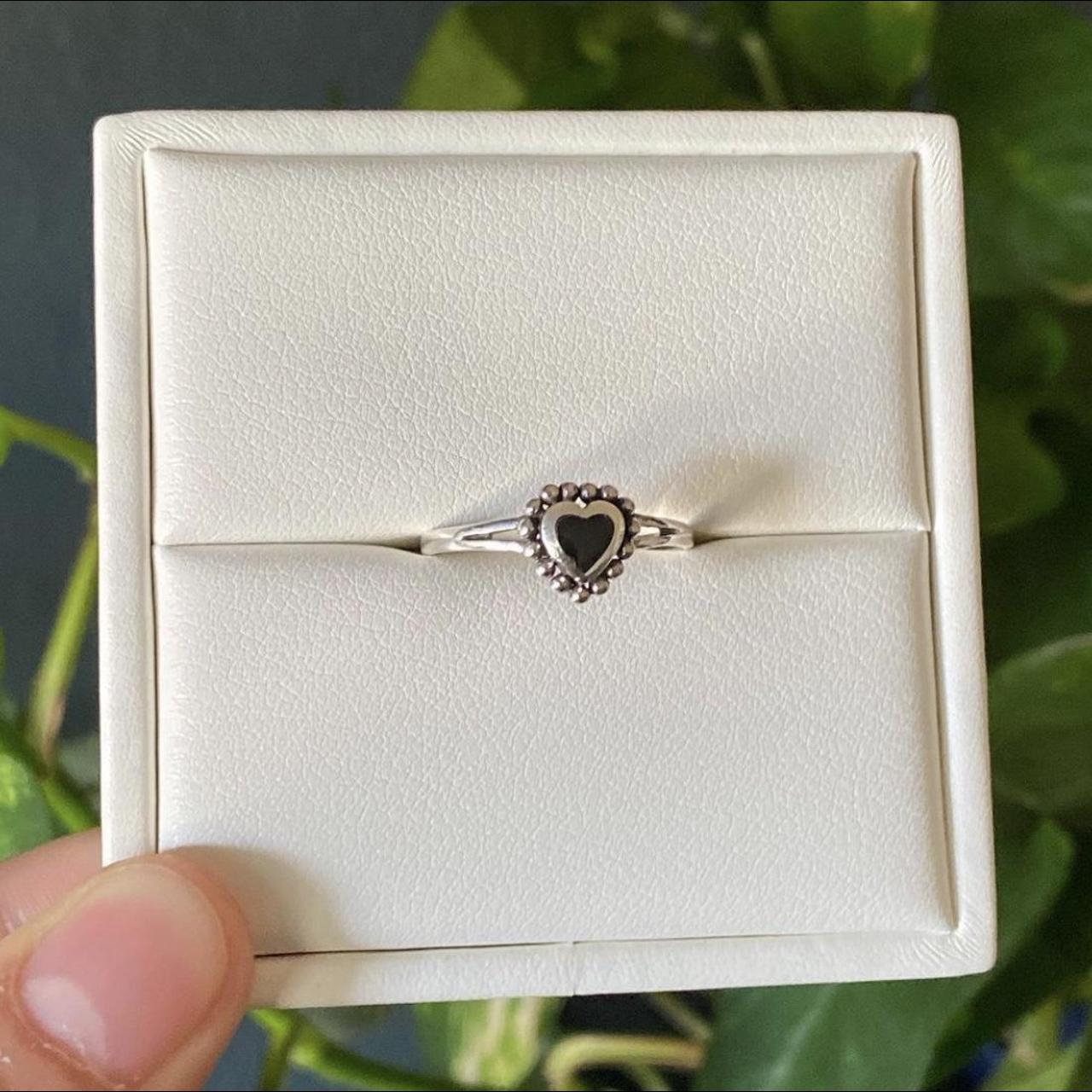 Black Opal Heart .925 Sterling Silver... - Depop