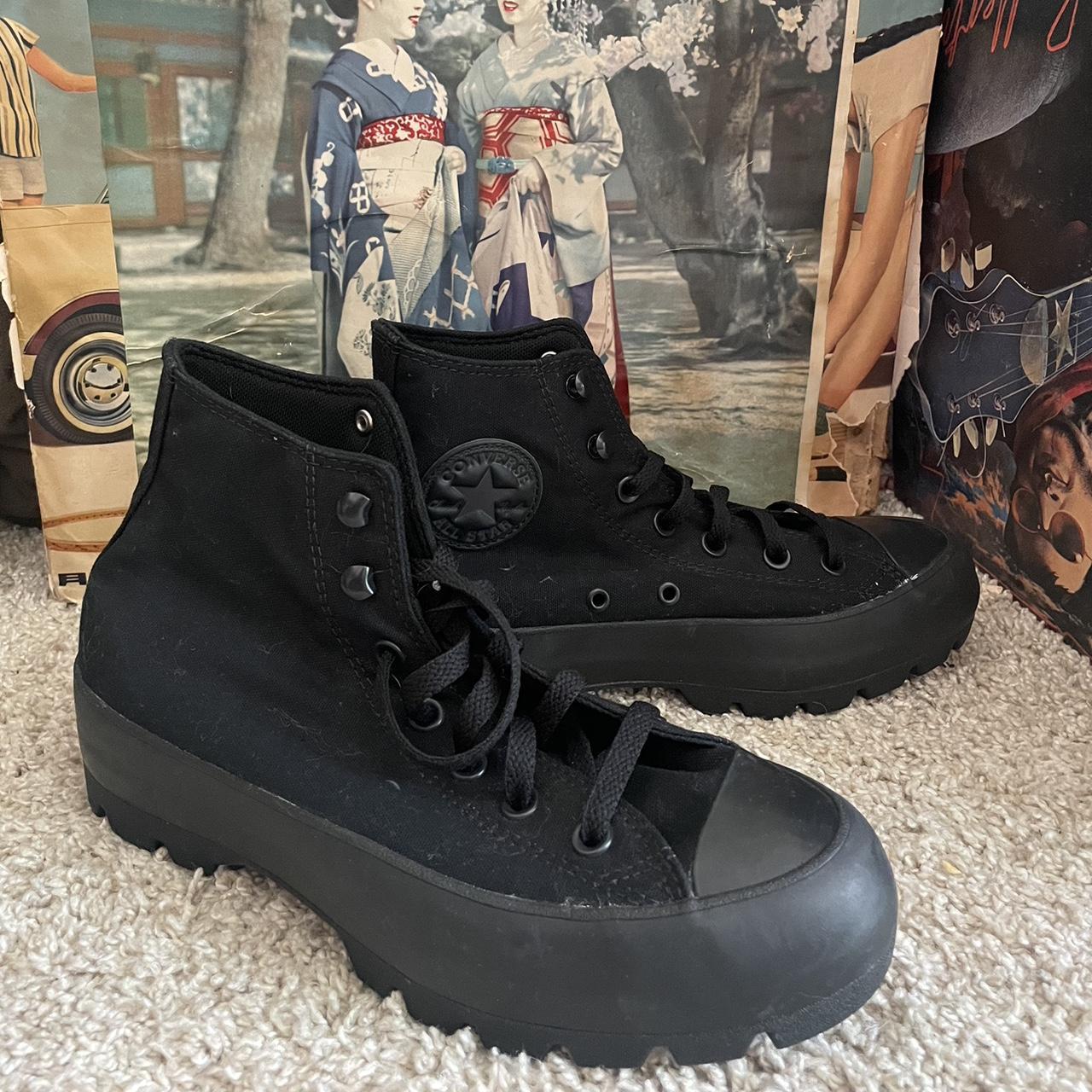 black platform converse - Depop