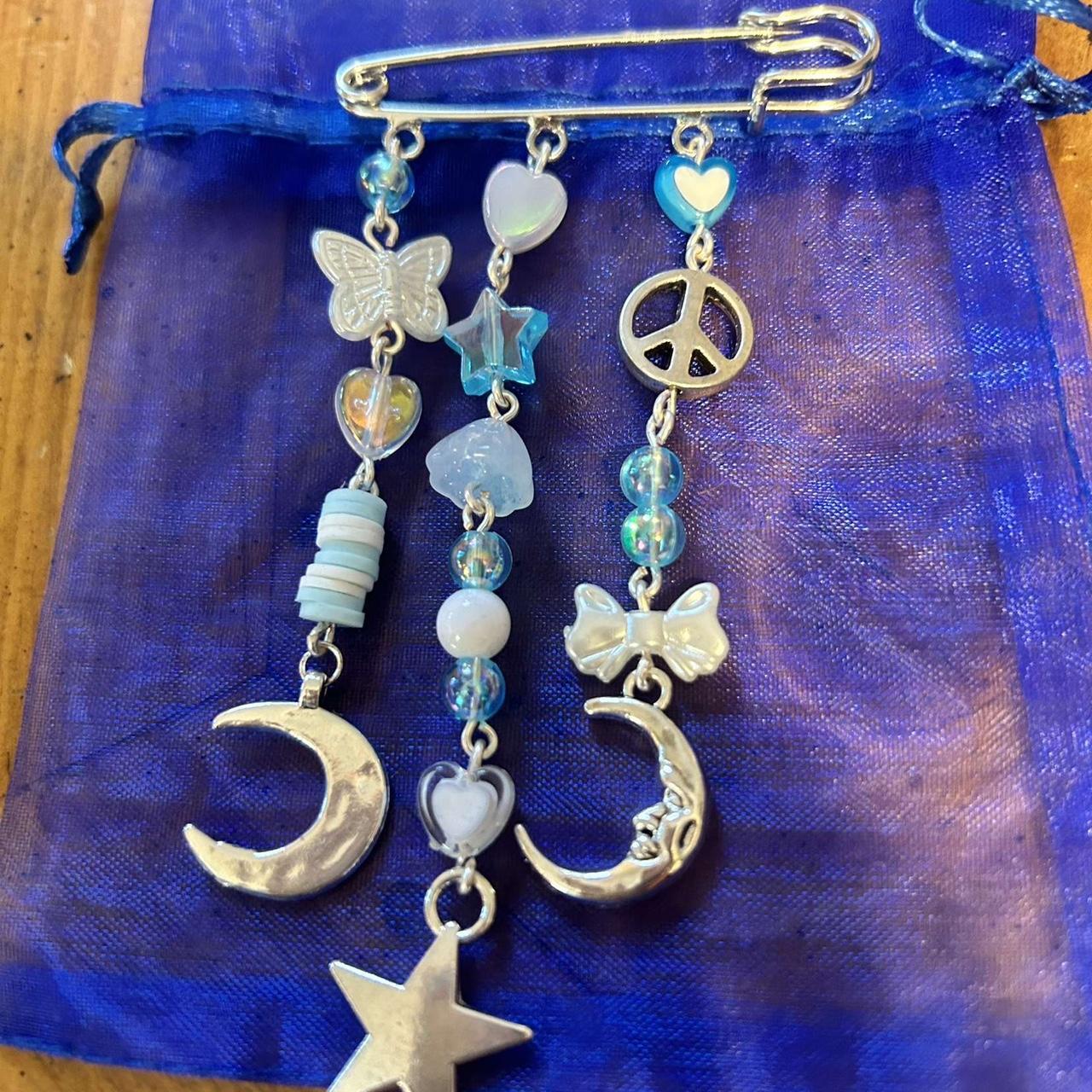 Handmade safety pin brooch pin keychain accessory... - Depop