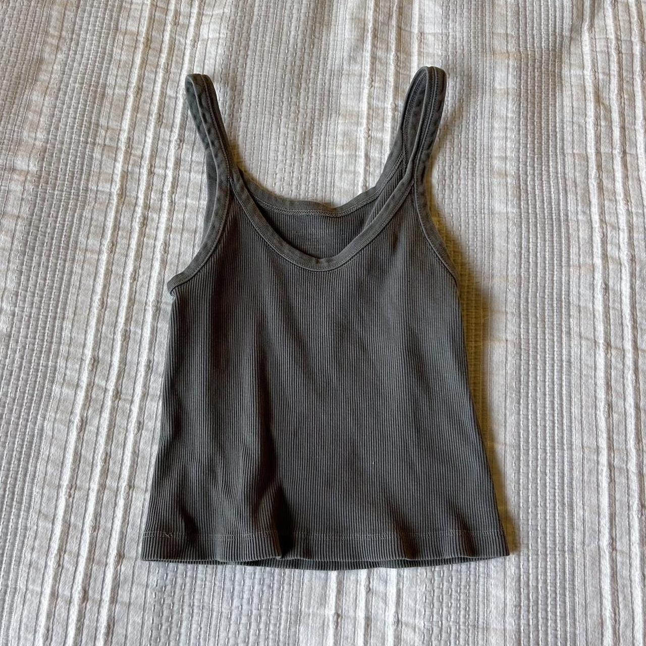 Brandy Melville gray ripped tank top gray crop top,... - Depop