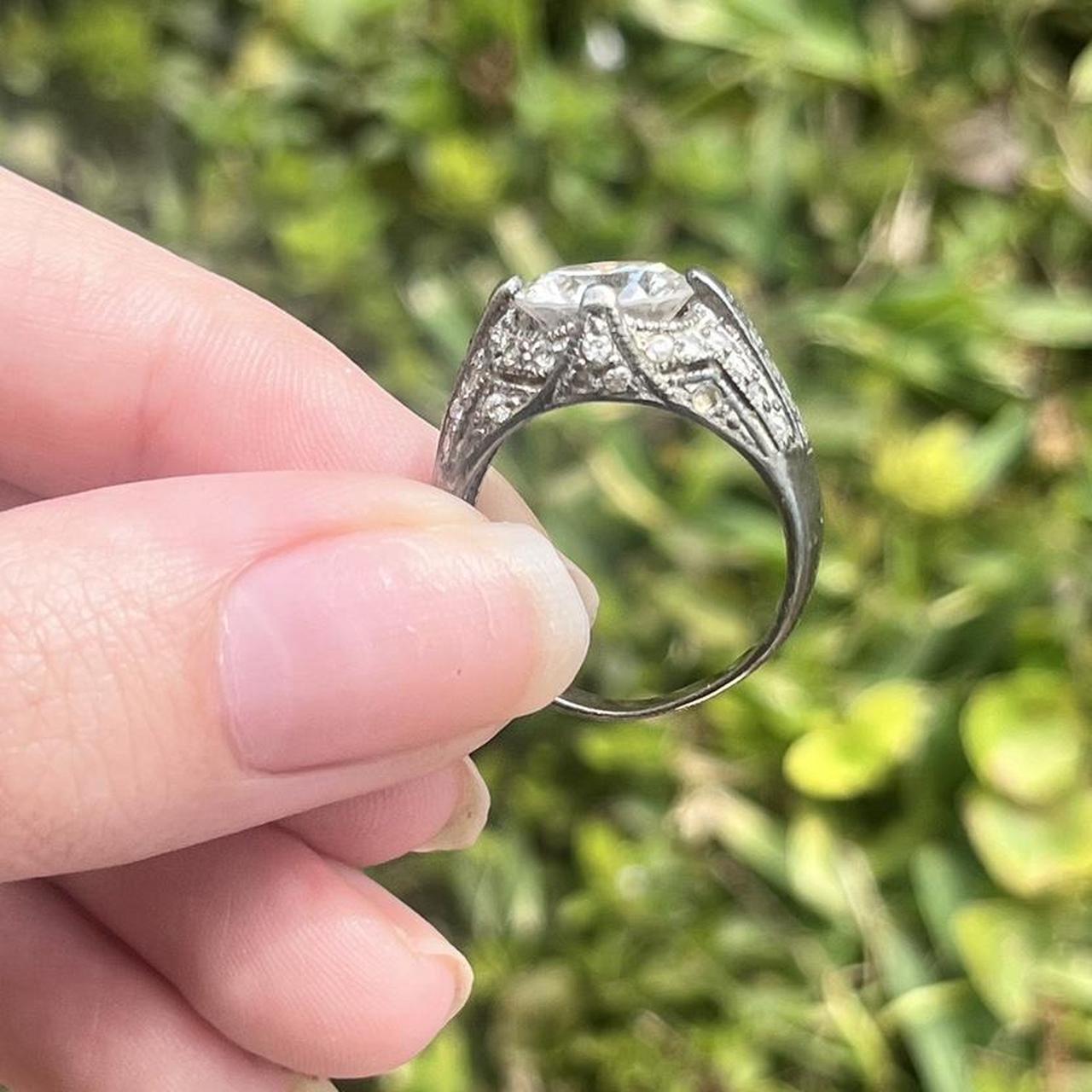 Vintage 925 Sterling Silver FAS marked CZ Ring This... - Depop