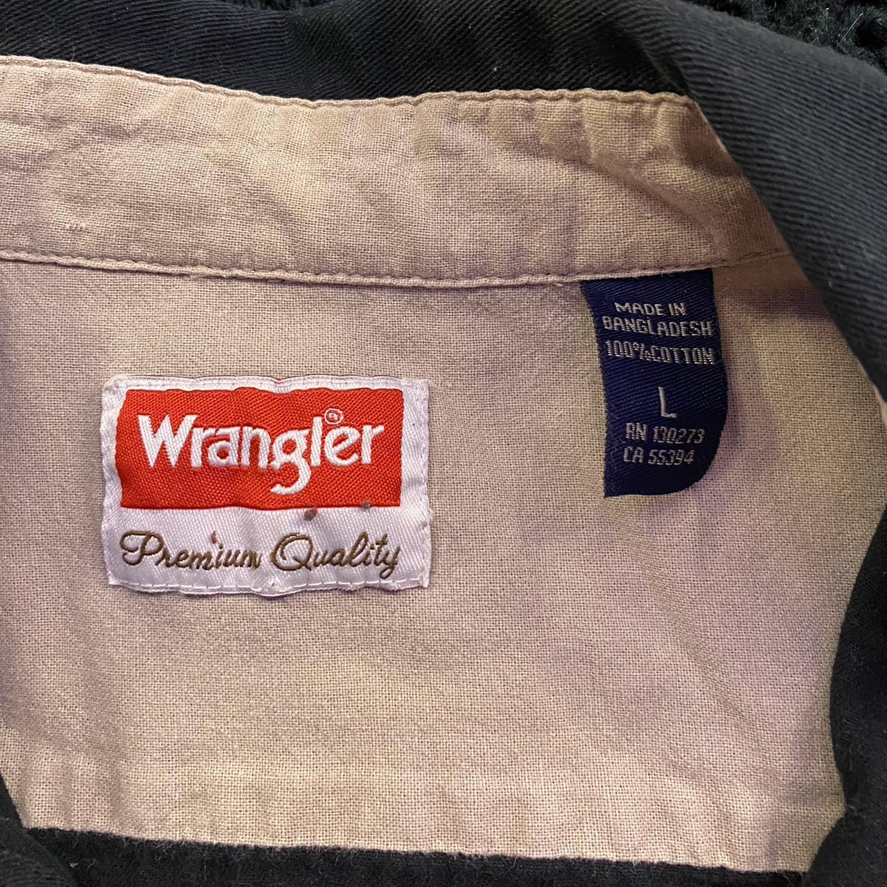 black wrangler button up, size large #wrangler... - Depop