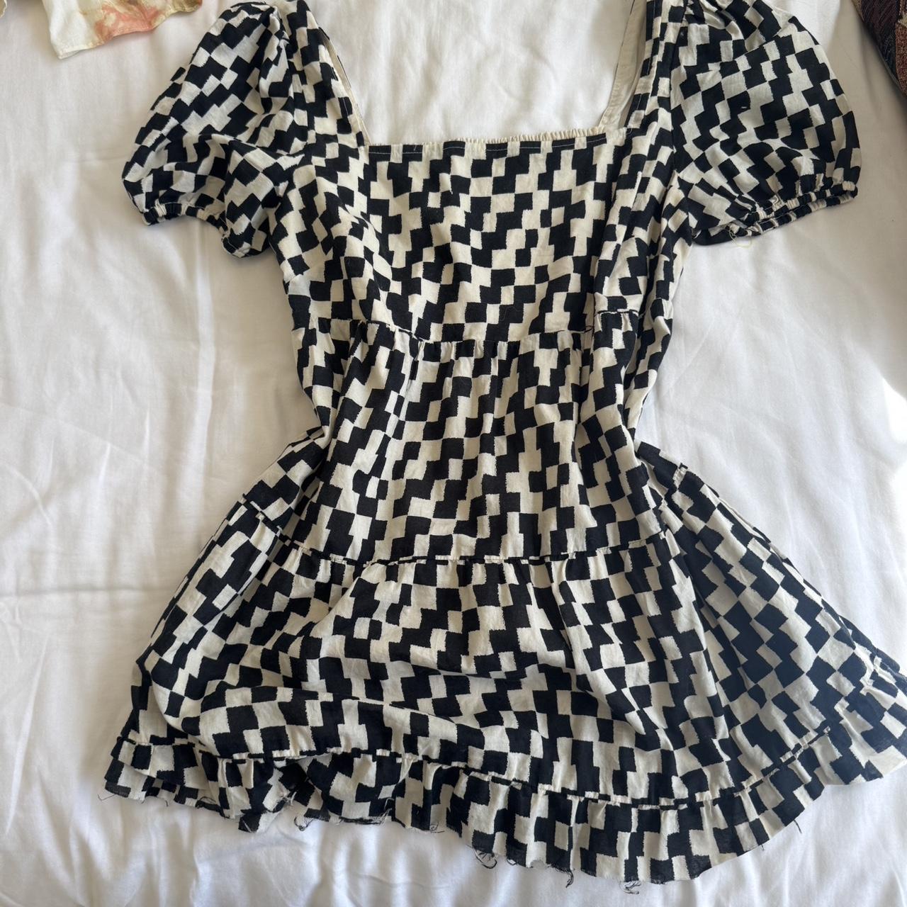 Bp cropped sundress with cool checkered pattern and... | Depop