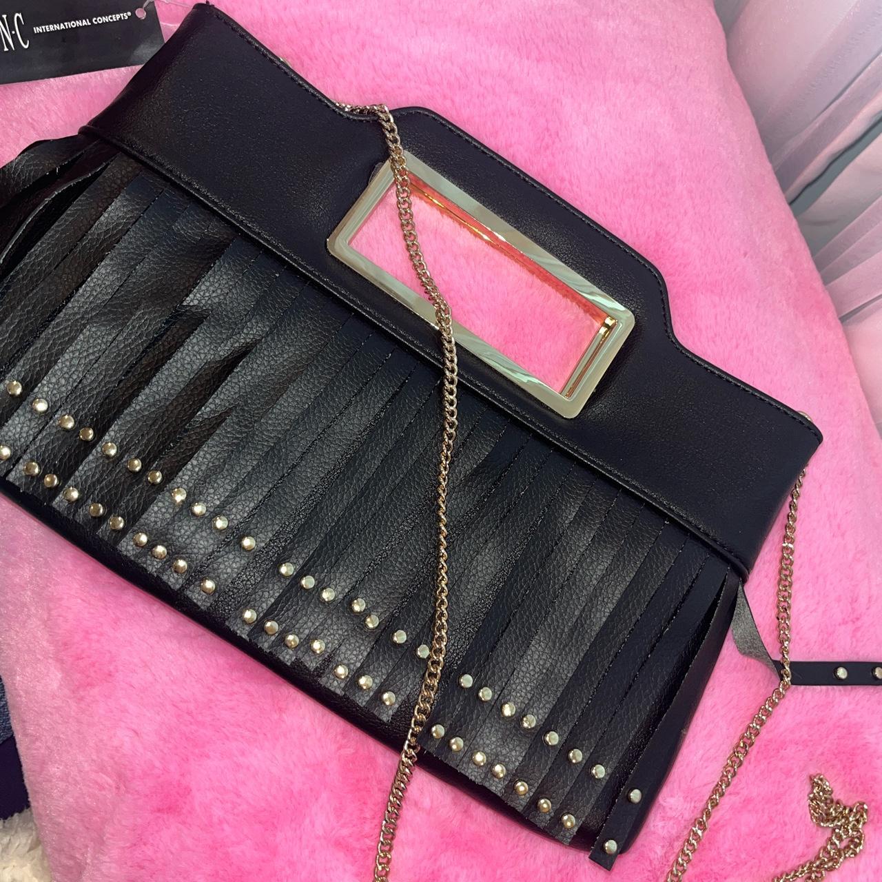 INC International Concepts Women's Black and Gold Bag | Depop