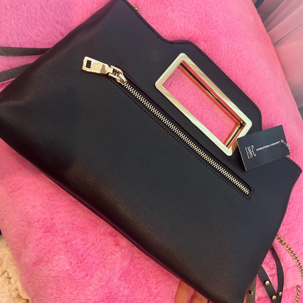 INC International Concepts Women's Black and Gold Bag | Depop