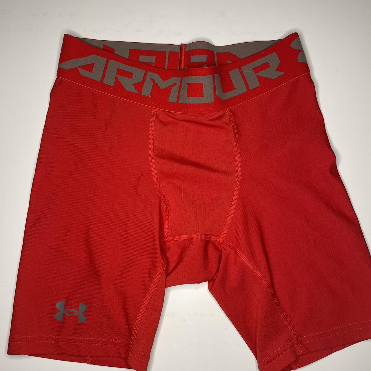 Red under armour Compression shorts - Depop