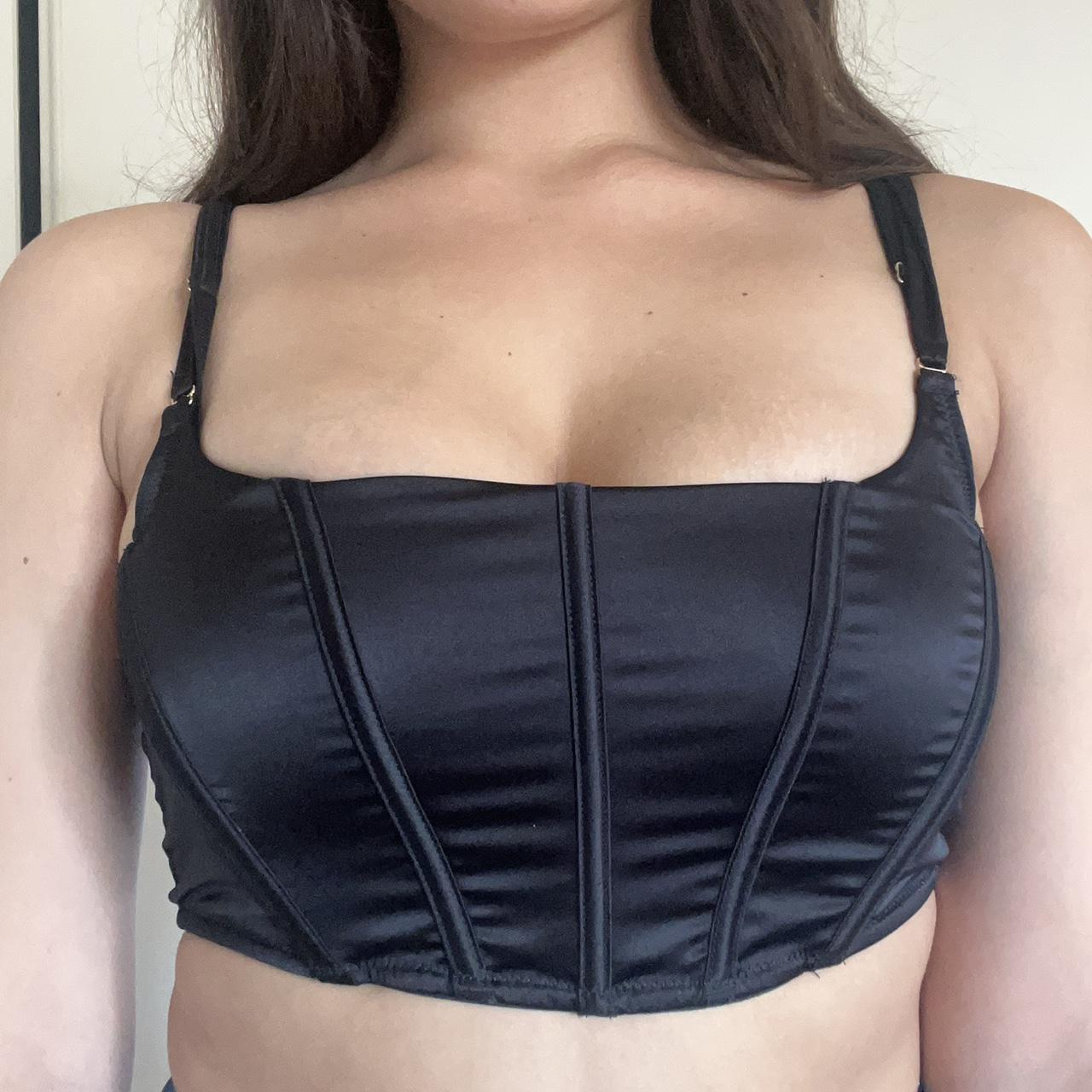 Black Cropped Corset Top ☠︎︎𓆩𓆩♡𓆪𓆪 ☠︎︎ ︎ S Fits Depop