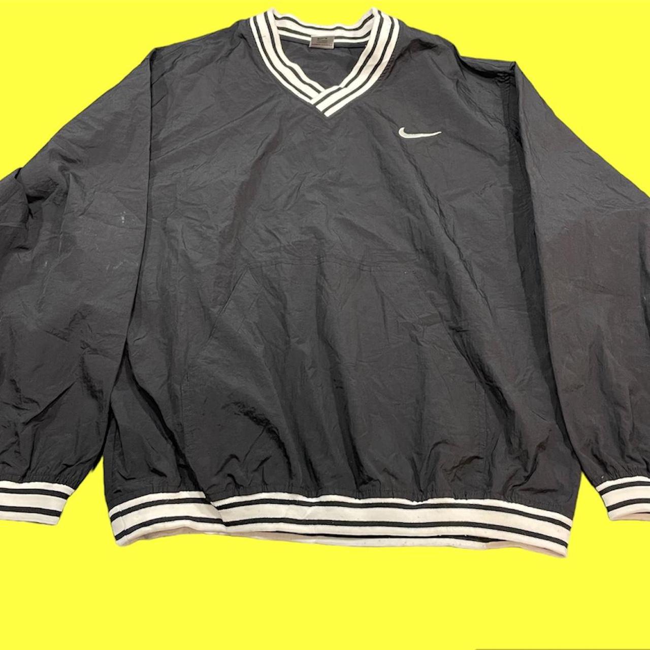 Mens Black Vintage Nike 90s Vneck Pullover... - Depop
