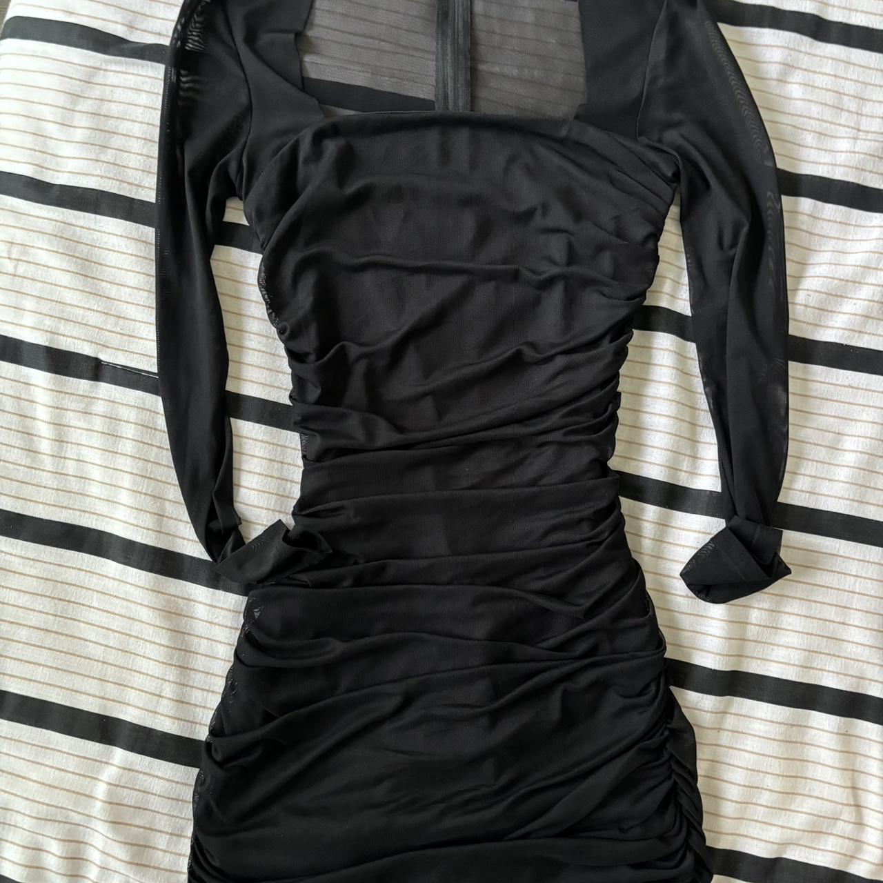 windsor mesh mini bodycon long sleeve... - Depop