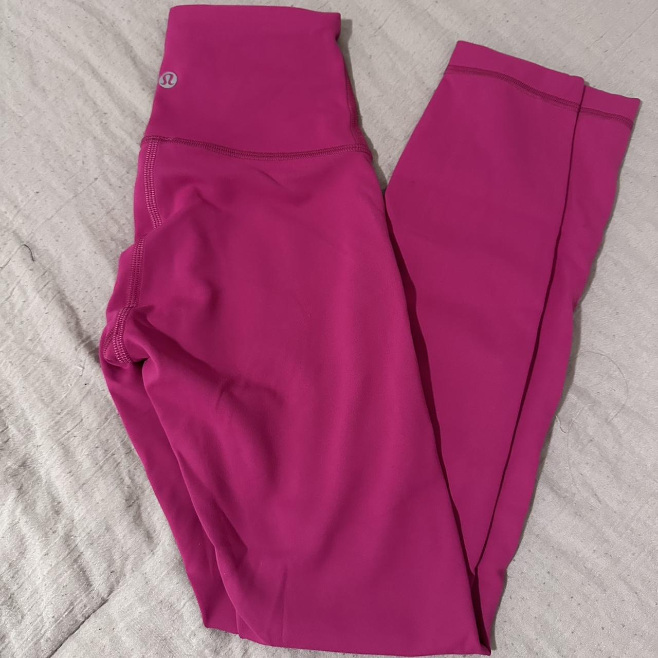 lululemon pink magenta wunder trains 25 inch inseam... - Depop