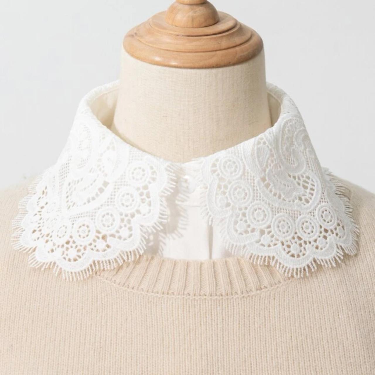 Lace trim Dickey collar attachment insert #lace... - Depop