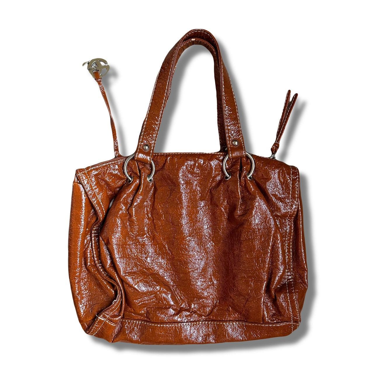 Echo Women's Burgundy and Orange Bag | Depop