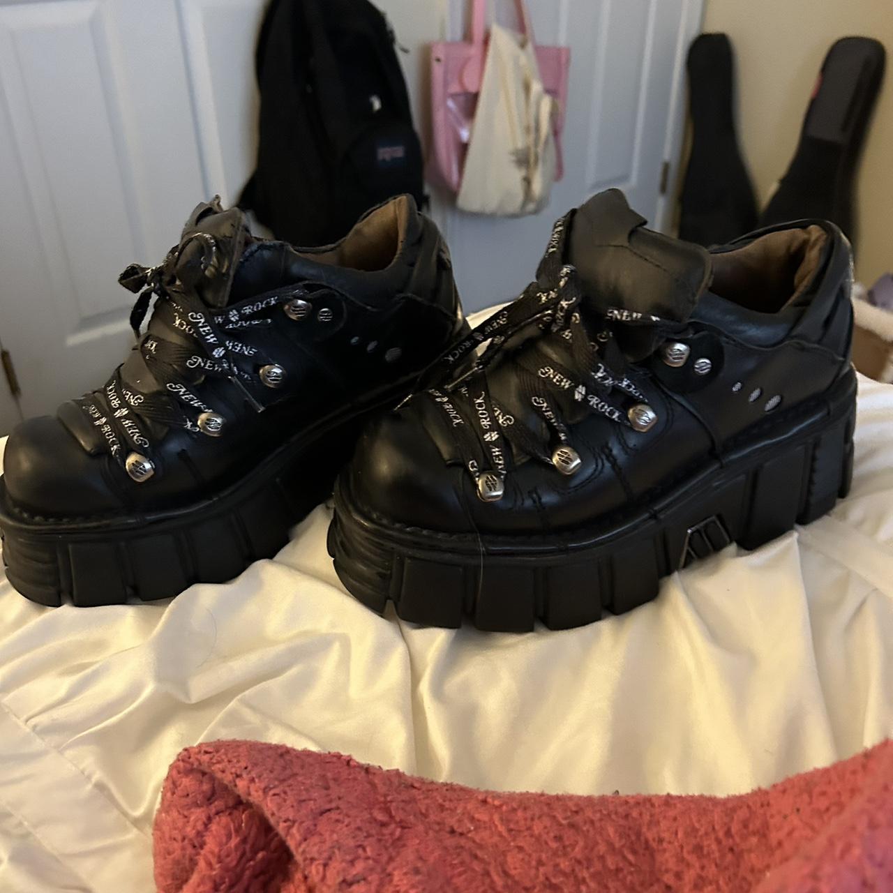 New Rock black platforms In great condition only... - Depop