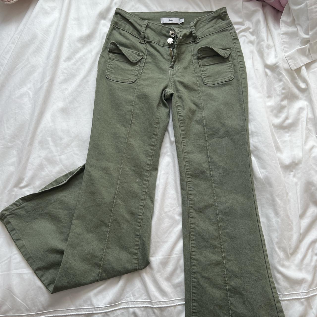 Women's Green and Khaki Jeans | Depop