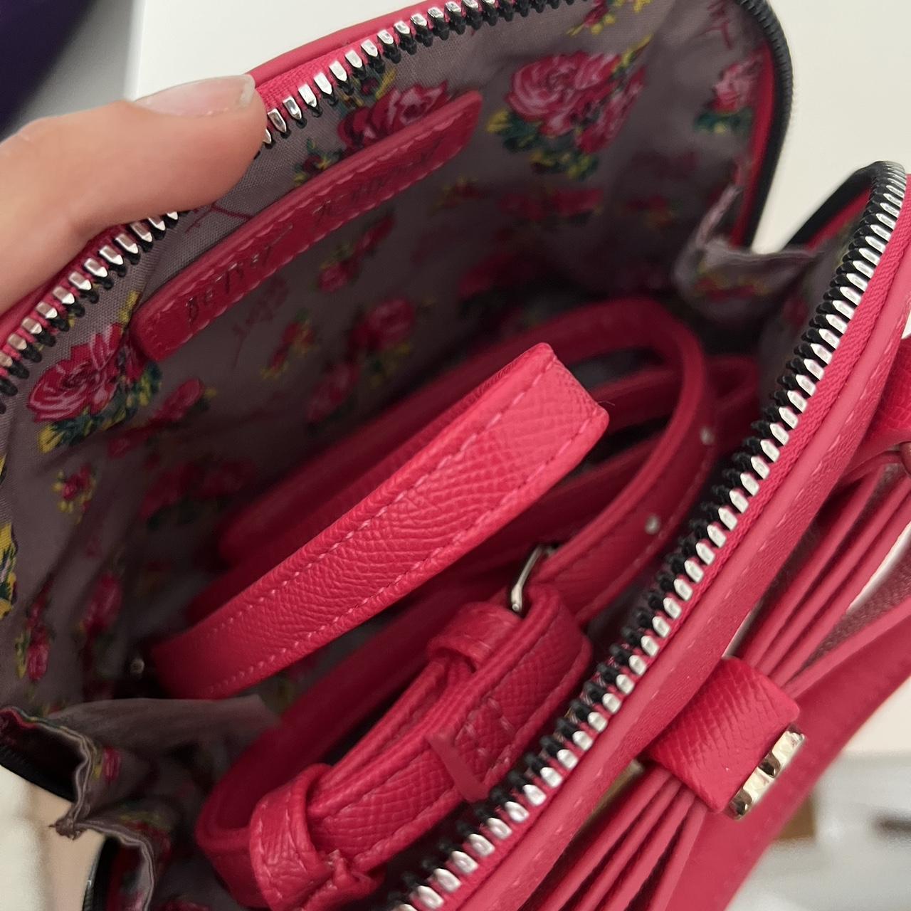 hot pink betsey johnson hand bag purse can attach... - Depop