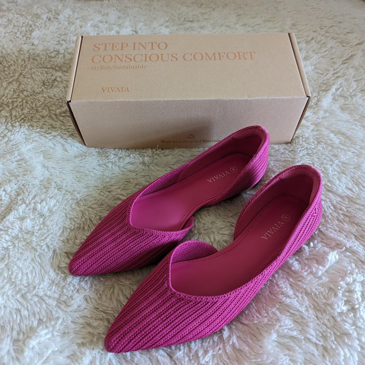 Vivaia Melia Flats in color Pitaya brand new with... - Depop