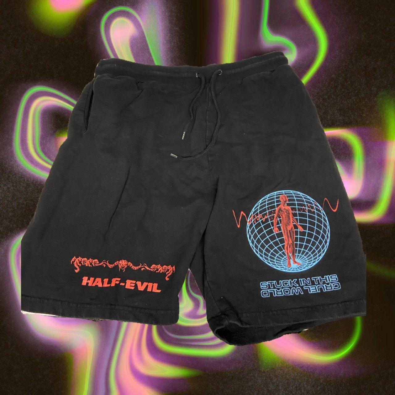 HALF-EVIL STUCK IN A CRUEL WORLD SHORTS FROM SUMMER... - Depop