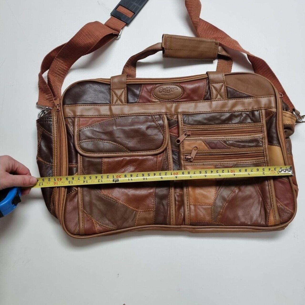 Cotton Traders patchwork leather brown medium bag... - Depop