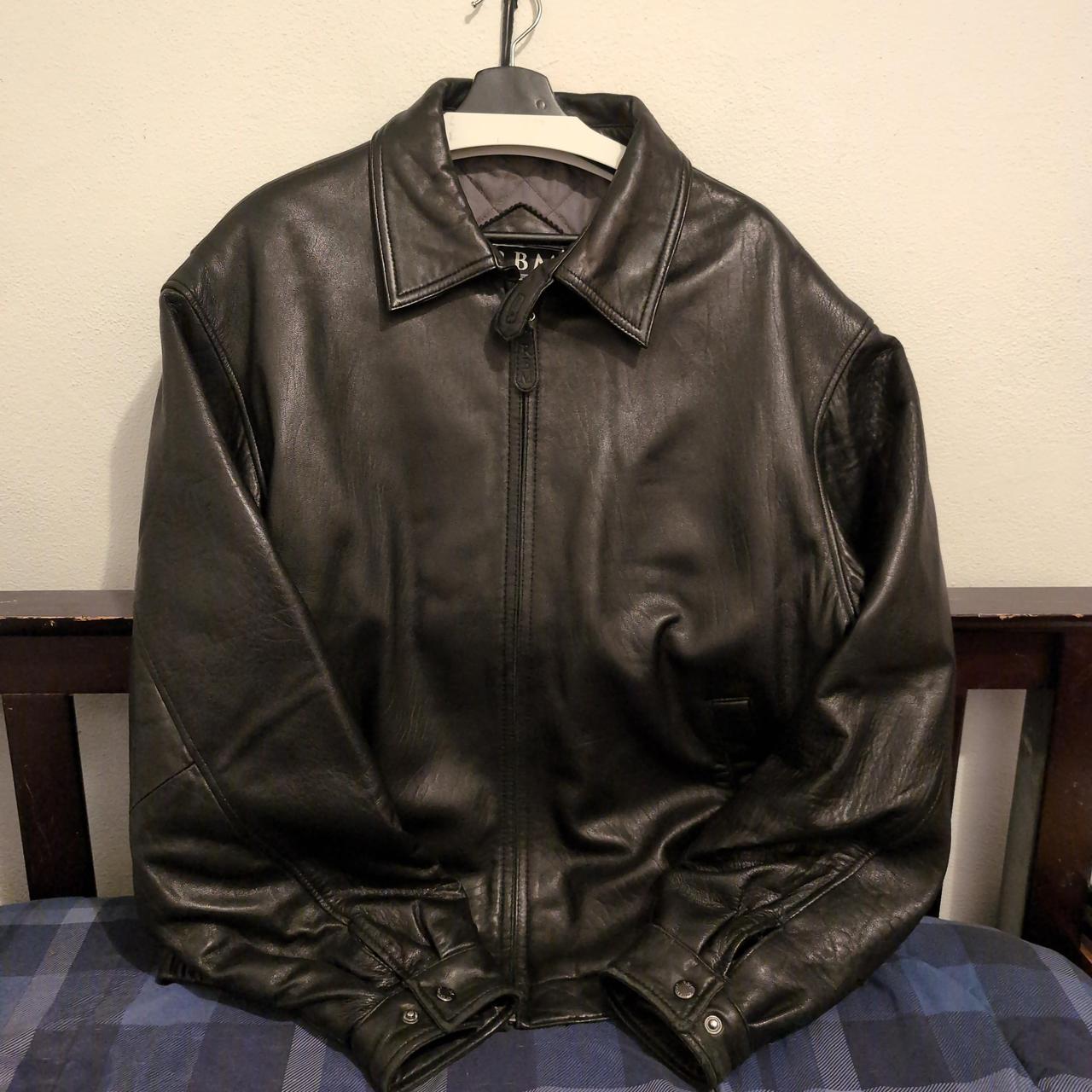 Vintage RBM leather jacket grey quilted interior... | Depop