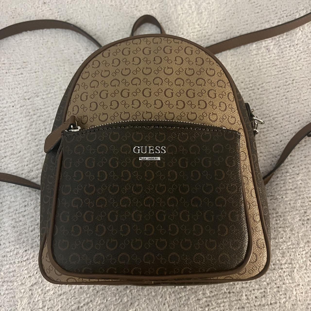 GUESS BROWN MINI BACKPACK - Depop