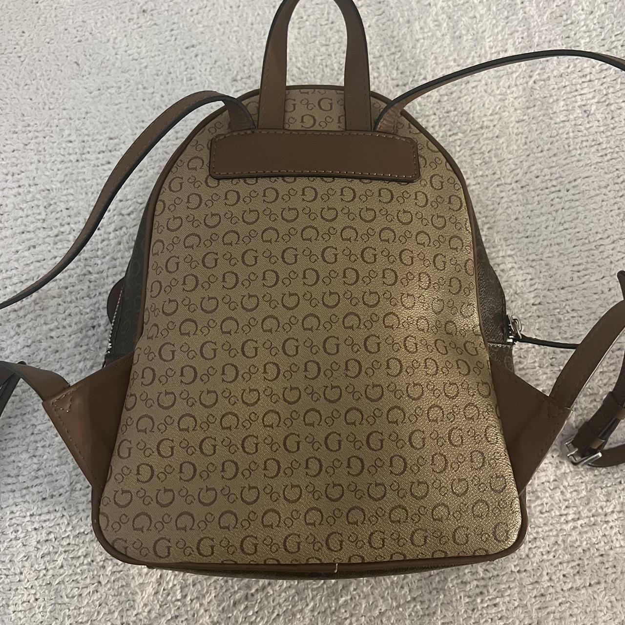 GUESS BROWN MINI BACKPACK - Depop