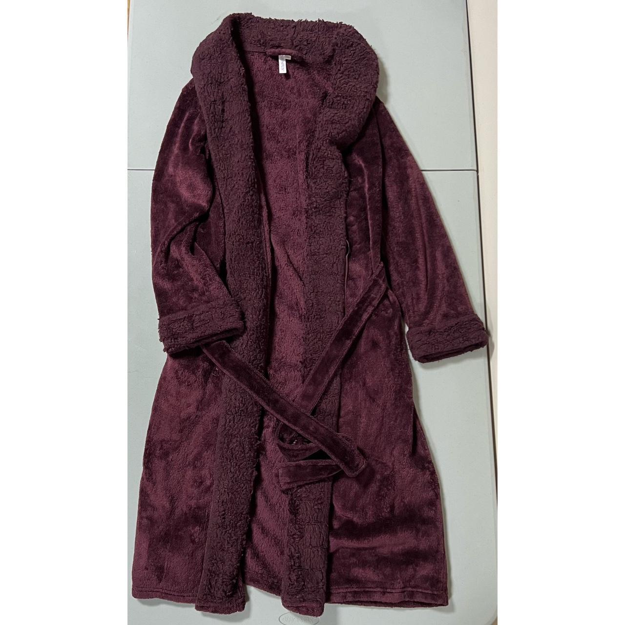 Joyspun Red Burgundy Fleece Plush Bathrobe Robe... - Depop