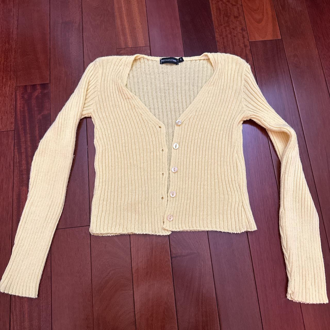 Yellow Button Front Cardigan Worn about two times.... - Depop