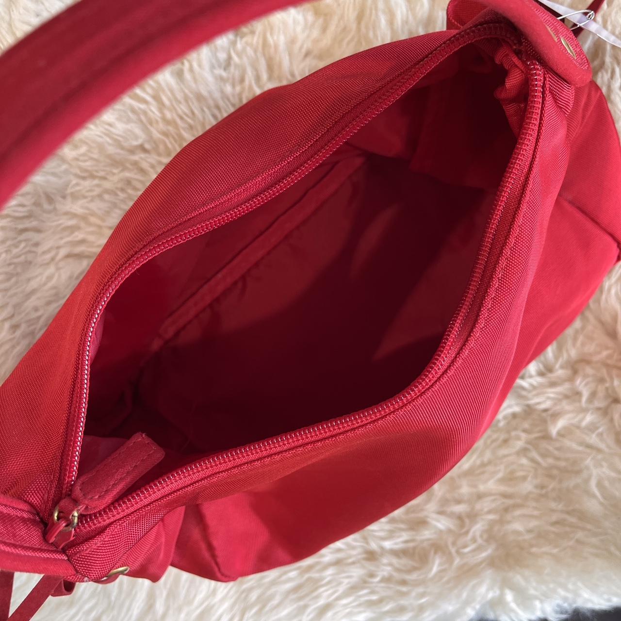 Vtg Clarins red nylon shoulder bag... - Depop