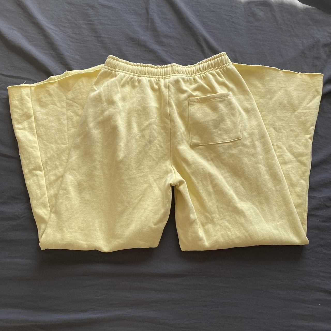 free shipping!! 🩷 pale yellow wide leg sweatpants... - Depop