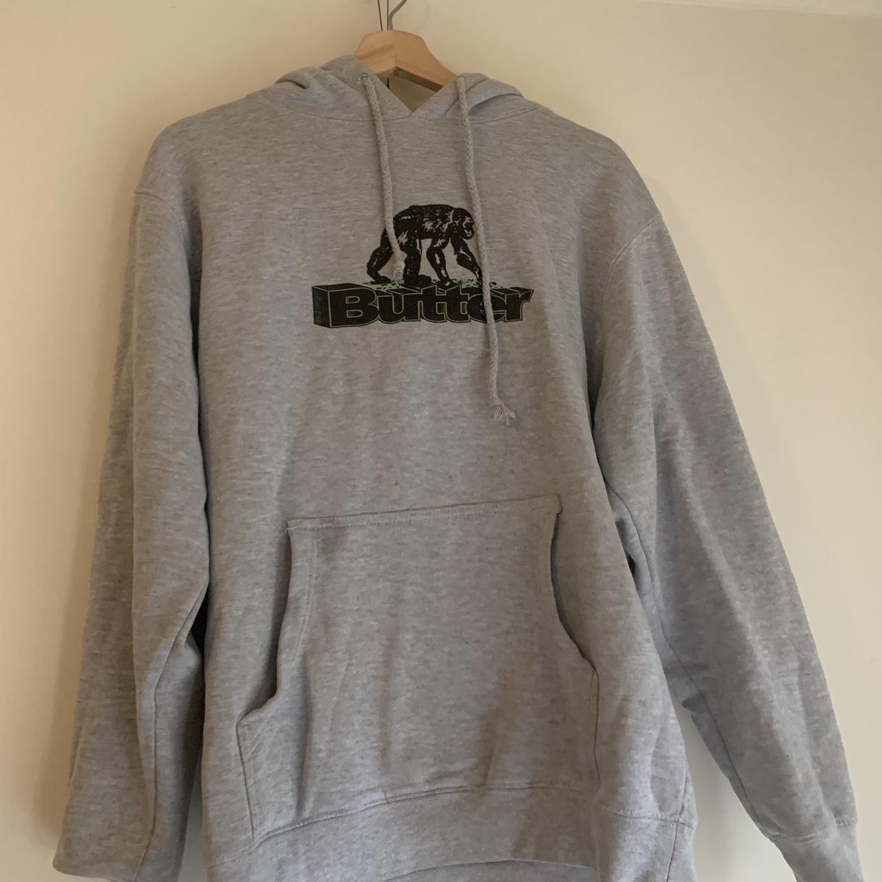 BUTTER size small men’s grey jumper gorilla print... - Depop