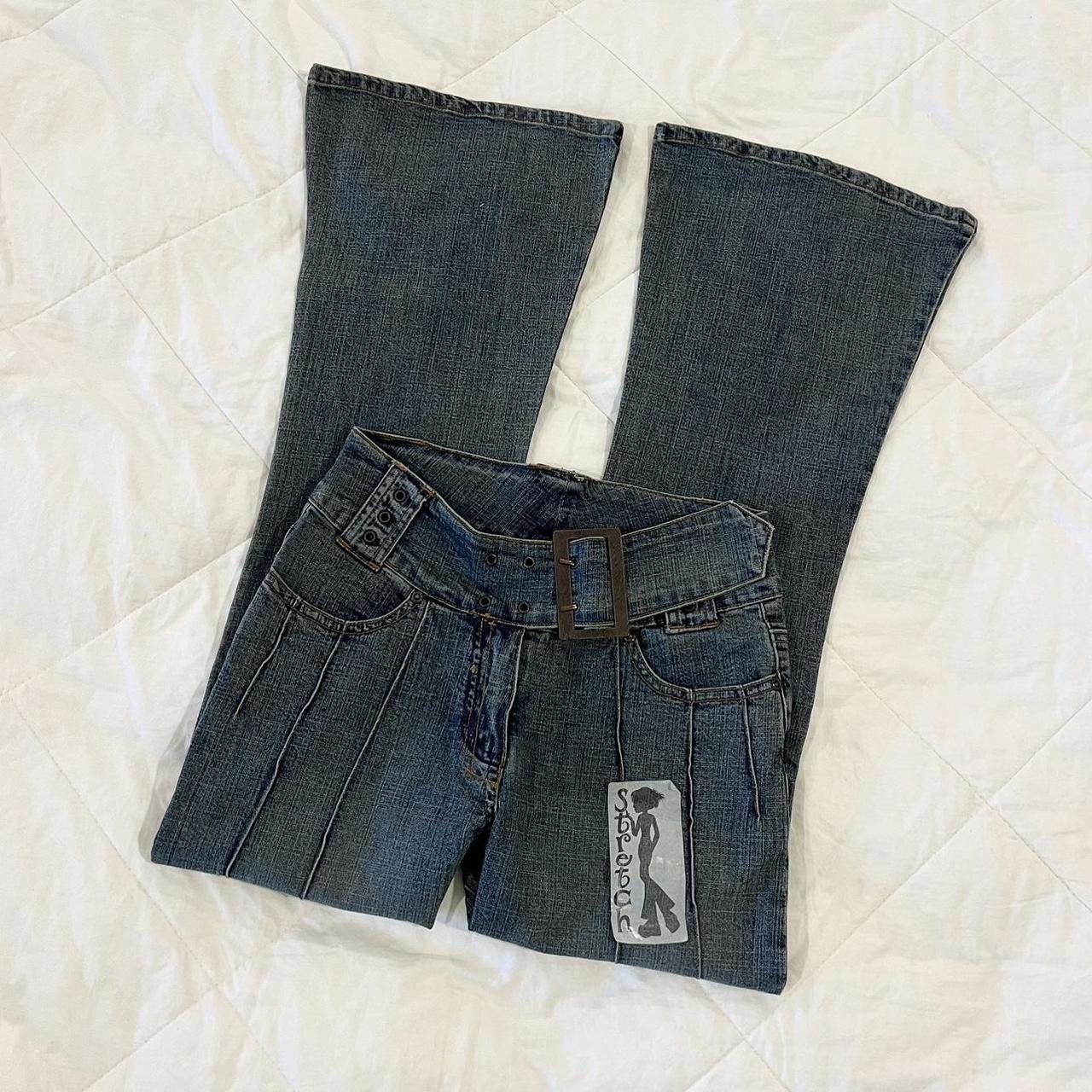 REPOP y2k 2000s bootcut jeans with large front... | Depop