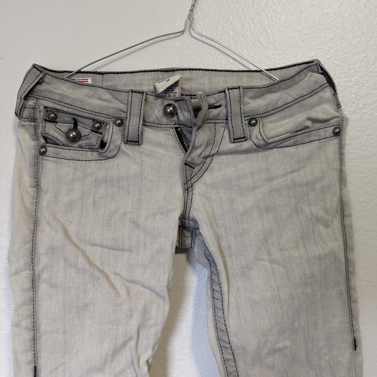 True Religion Women's Grey Jeans | Depop