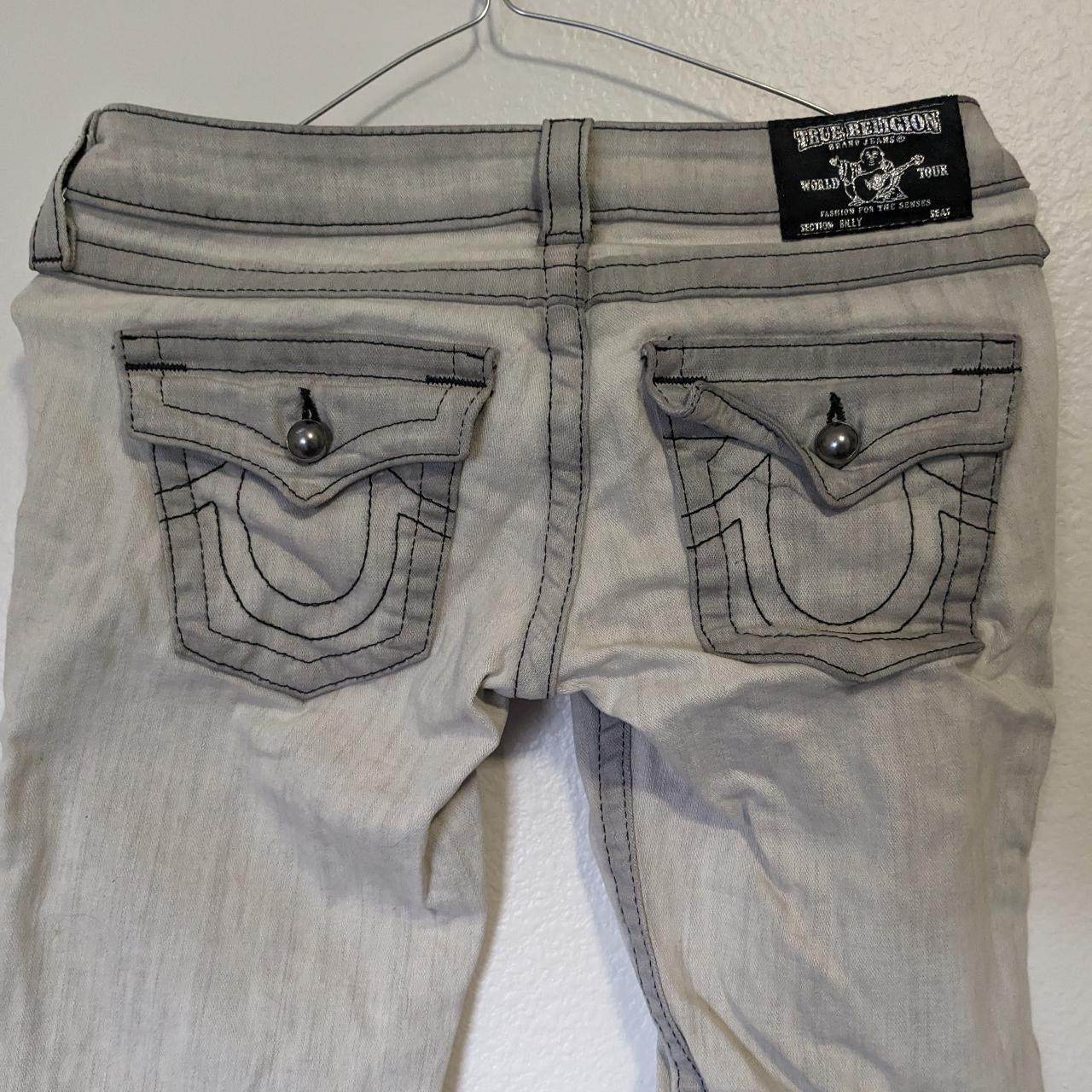 True Religion Women's Grey Jeans | Depop
