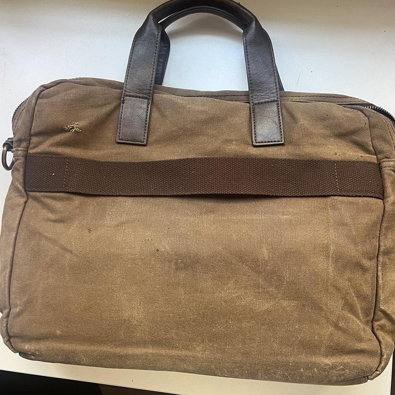TOSCA laptop bag / work bag made of waxed canvas and... - Depop