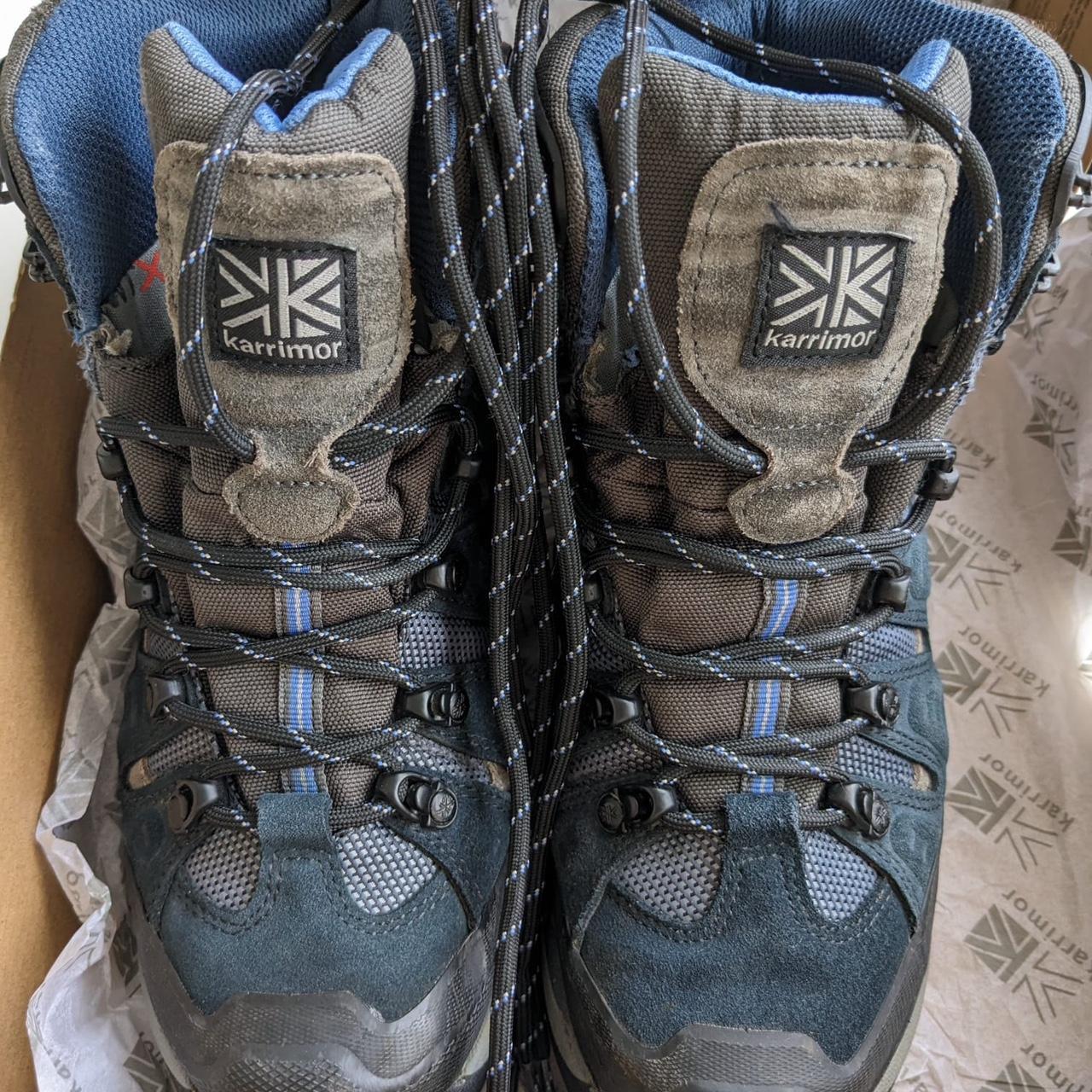Blue grey walking boots - ankle high Great sturdy... - Depop