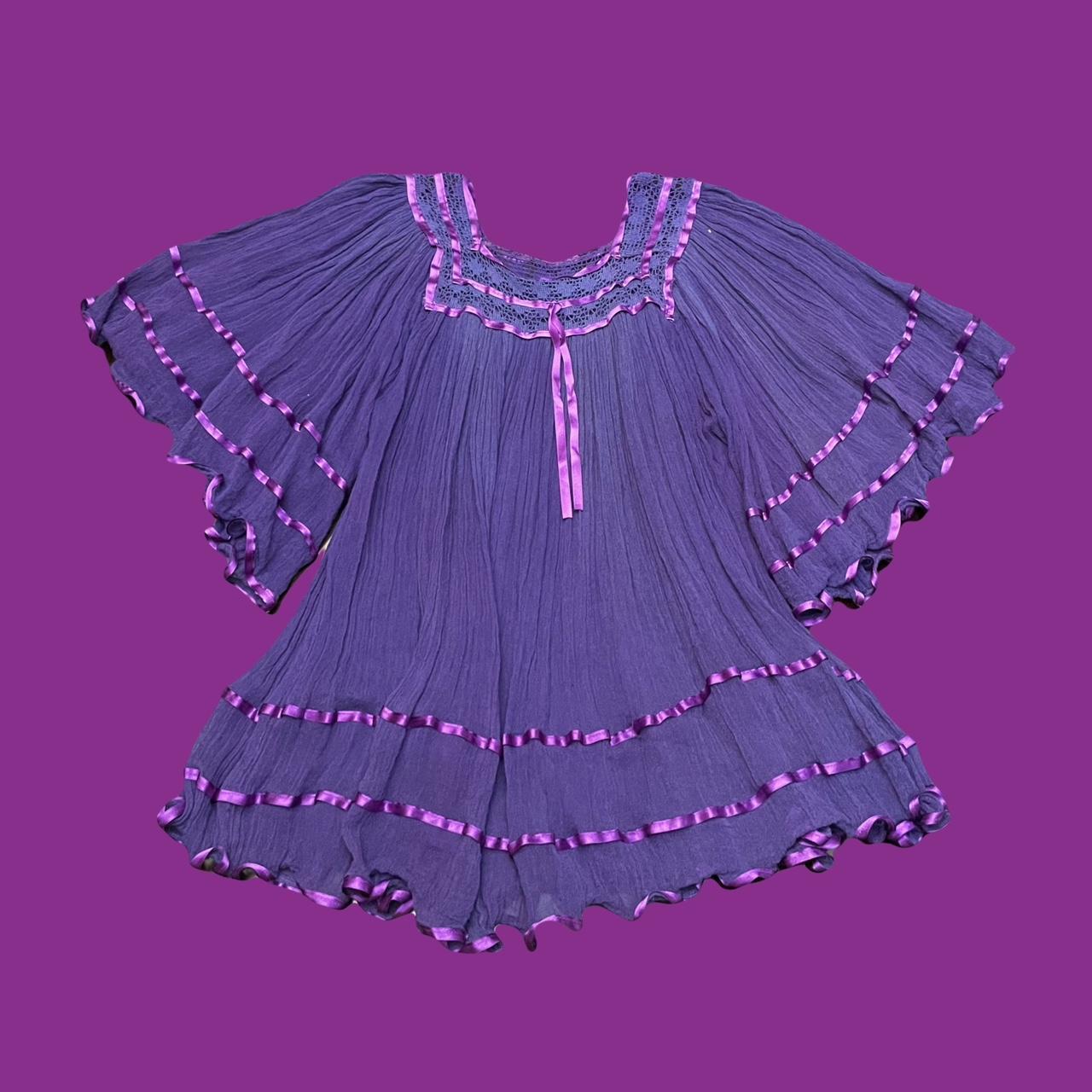 super cute & flowy deep purple mini dress 💟 no tag,... - Depop